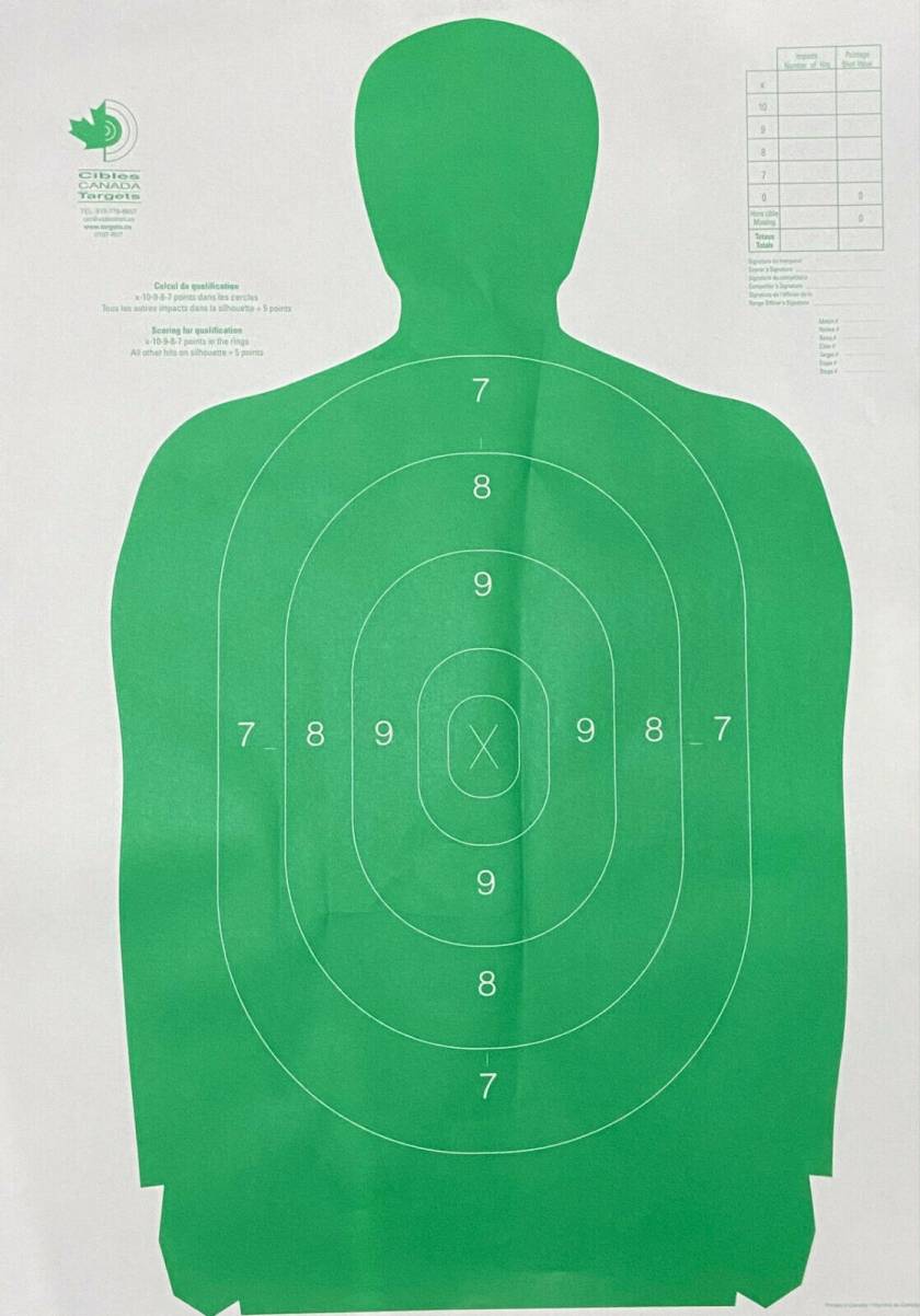 CCT B27 GREEN Full Size Silhouette Targets 28×40” – Cibles Canada Targets