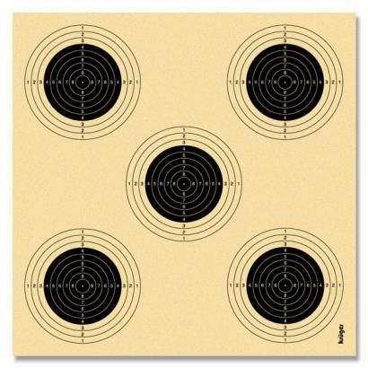 Krüger 104T – 10m Air Rifle Target – 5 Bull – Cibles Canada Targets