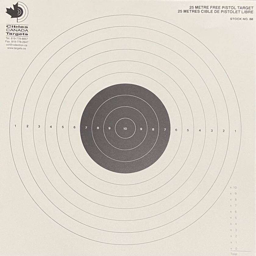 CCT 25 Meter Free Pistol Target #88 – Cibles Canada Targets