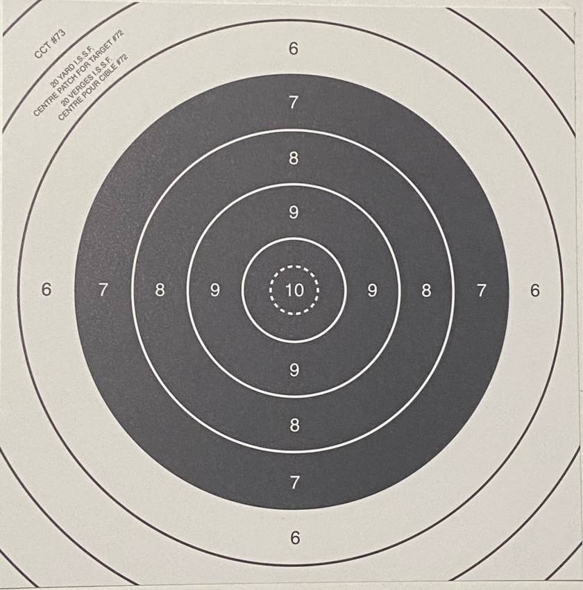 CCT #73 20 Yard ISSF Center patch – Cibles Canada Targets