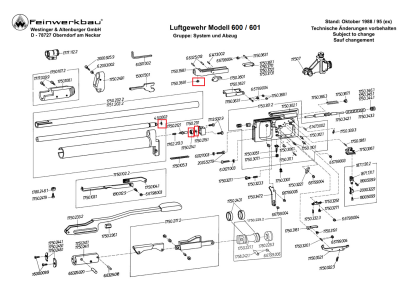 Feinwerkbau Mod. 600 / 601 Basic kit Crank lever Air rifle Seals ...