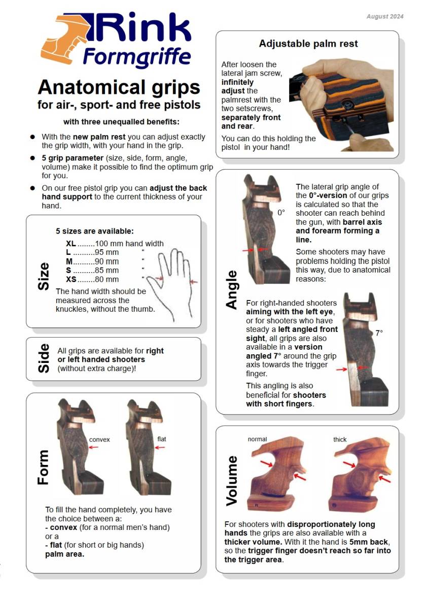 Rink Formgriffe Custom grip order information guide – Cibles Canada Targets